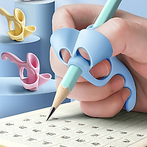 4 Pieces Pencil Grips Trainer for Both Left-Handed and Right-Handed, Kids Handwriting Aid Correction Tool for Preschool Homeschool Kindergarten Classroom