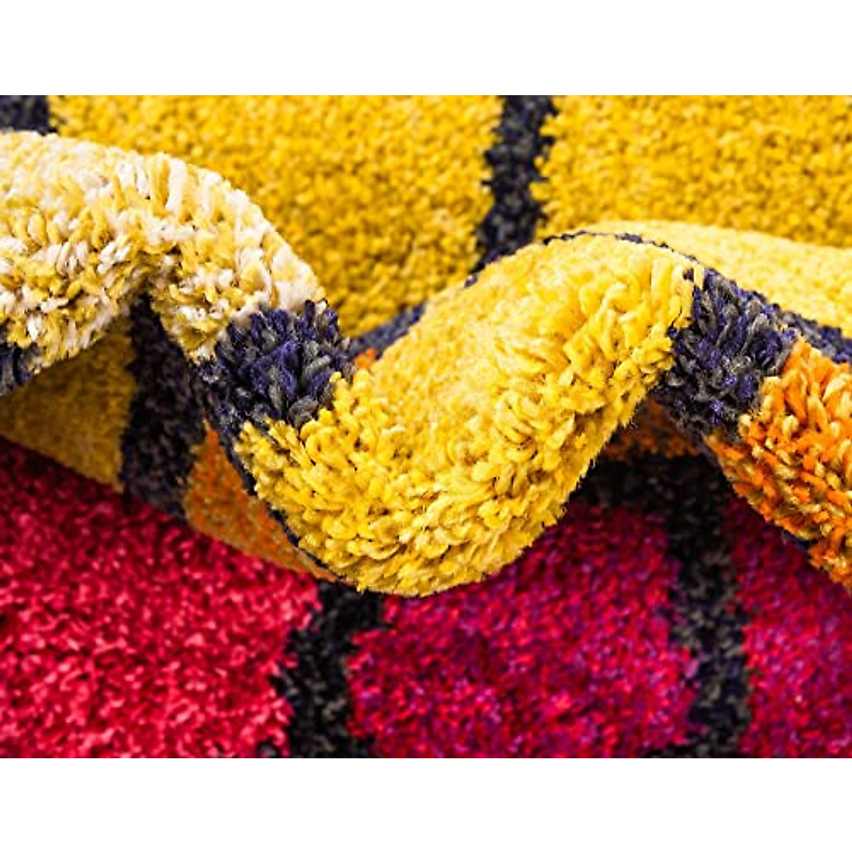 Unique Loom Estrella Collection Geometric, Abstract, Colorful, Modern, Mosaic Area Rug, 7 x 10 ft, Multi/Blue