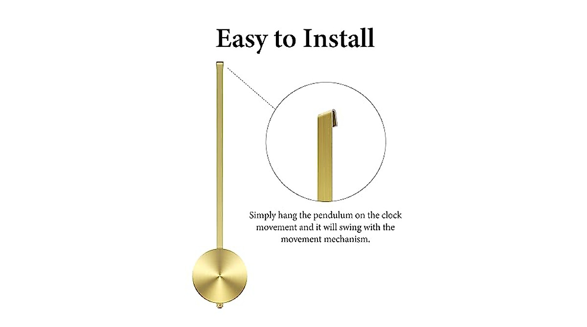 NiHome Quartz Wall Clock Pendulum - Elegant Gold Replacement