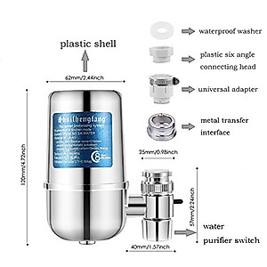 Faucet Water Filter, Hima Tap Water Purifier 8 Layer Purification Ceramics Remove Heavy Metals, Fluoride, Suitable for Most Taps, Home Kitchen Healthy Drinking Water Filter