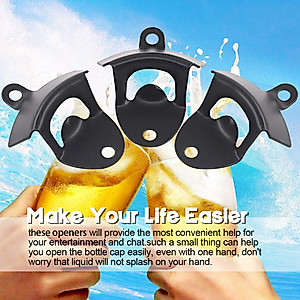 Glarks 15Pcs Black Wall Mounted Bottle Opener Vintage Beer Opener with Mounting Screws Set for Beer Cap Coke Bottle Wine Soda Open and Kitchen Cafe Bars (Black)