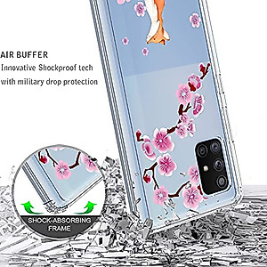 Ftonglogy Galaxy A71 5G Case Clear Flower Design Air Buffer TPU [Drop Proof] Slim Women Girls Pattern Protective Back Cover for Samsung Galaxy A71 5G (Fox)