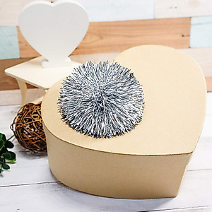 CT CRAFT LLC 4" Length, 6 Count Self-Adhesive Tinsel Bows Gift Wrap Accessory - Silver