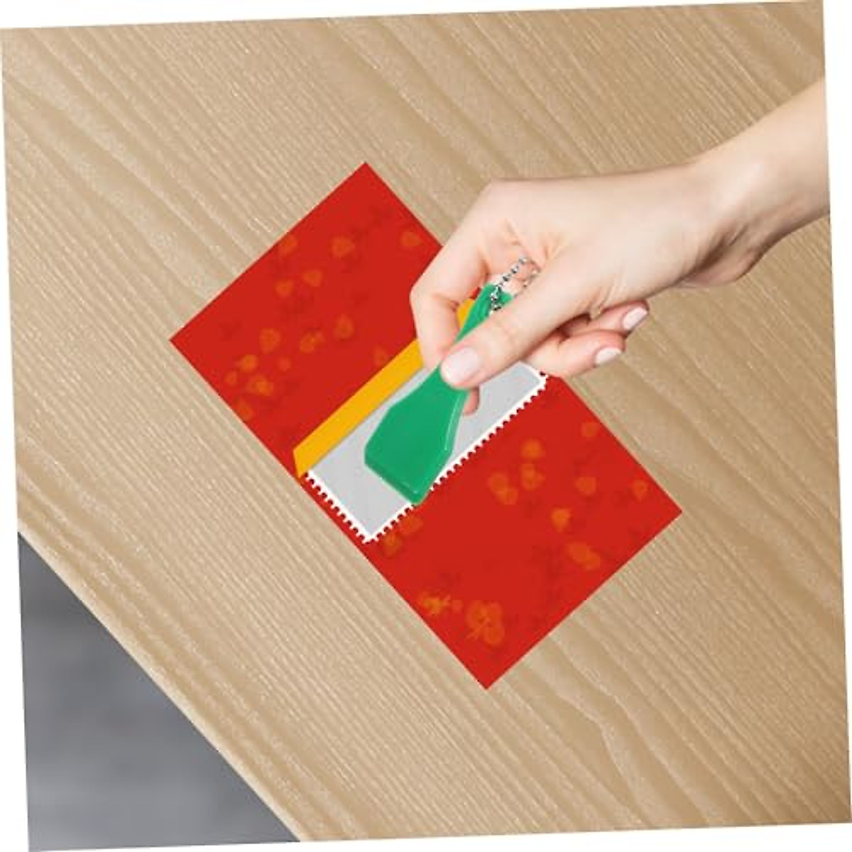 Sewroro 10pcs Scratch-Offs Label Remover Tool Label Stickers Scratch Tickets Plastic Scraper Tools Keychain Scratcher Thumb Keyring Scratcher Plastic Ticket Scratcher Abs Green