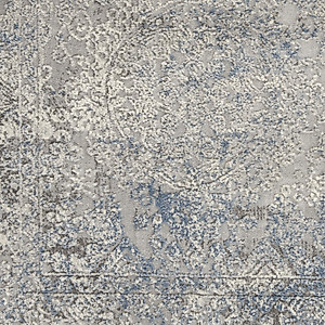 Nourison Rustic Textures Transitional Abstract Ivory/Grey/Blue 5'3" x 7'3" Area -Rug, Easy -Cleaning, Non Shedding, Bed Room, Living Room, Dining Room, Kitchen(5' x 7')