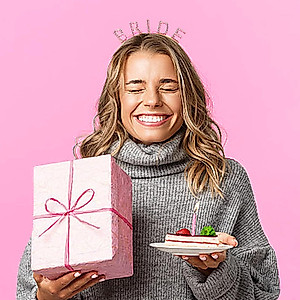 Bride Headband Rhinestone Bride Headband Bachelorette Party Headband Sparkling Crystal Bride Crown Bride Tiara Headpiece Hair Accessories for Bridal Shower,Bachelorette Party,Wedding (Silver)