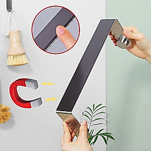 Magnetic Paper Towel Holder - KEGII Strong Magnetic Paper Towel Roll Holder for Refrigerators RVs Grills Toolbox Stainless Steel Silver