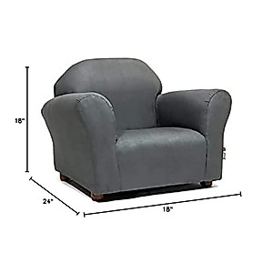 Keet Microsuede Children's Chair, Roundy, Charcoal 24x18x18 Inch (Pack of 1)