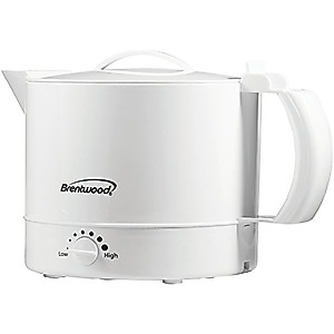 Brentwood Electric Kettle Hot Pot BPA Free, 32 oz, White