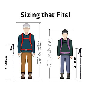 EASY BIG Walking Stick Trekking Poles Collapsible Hiking Poles - Auminum Alloy 7075 Trekking Sticks,Antishock and Quick Lock System, Telescopic, Collapsible, Ultralight