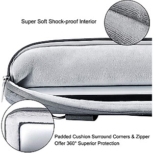 Voova Laptop Bag 15.6 Inch, 360° Protective Laptop Case Sleeve Compatible with MacBook Air 15 M2, MacBook Pro 15/16, 15-16” Lenovo Asus Acer Dell Hp, Waterproof Computer Bag Slim Briefcase, Grey