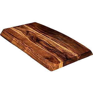 Mountain Woods Brown Hand Crafted Live Edge Cutting Board/Serving Tray made w/Solid Acacia Hardwood | Charcuterie Board | Chopping Board - 16" x 10" x 1.1"