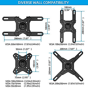 HOME VISION Full Motion TV Monitor Wall Mount Extend up to 21.9", Ball Joint 360° Rotation Swivel Tilt TV Mount for Most 17-42inch 4K LED LCD Flat Curved Screen TV, Max VESA 200x200mm