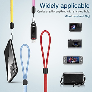 Hand Wrist Strap Lanyard, 6 Pack 8inch Adjustable Nylon Wristlet Straps Keychain String for Cell Phone Case Holder, AirPods Pro 2 2022, Camera, Key, GoPro, USB Drive, Ski Glove (Multi-ColorA)