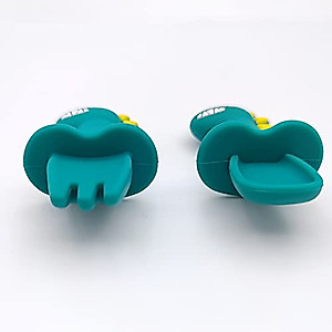 Baby Teething Toys Baby Teethers for Babies 0-6 Months 6-12 Months Infants (Dark Green, Dino Spoon Set)