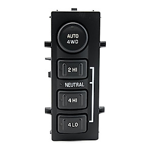 4WD 4x4 Switch - Replaces 19168767, 15709327, 901062 - Compatible with Chevy, GMC, Cadillac Vehicles - Silverado 1500, 2500HD Suburban, Avalanche, Sierra, Yukon - 1999-2002 - 4 Wheel Drive Selector