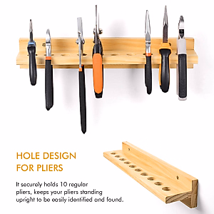 Screwdriver Organizer, Pliers Organizer Hammer Rack, Wall Mounted Tool Storage Organizer Wooden Tool Holders Organizers for Screwdriver, Pliers and Hammers Storage, 3 Pack (Hand Tools not Include)