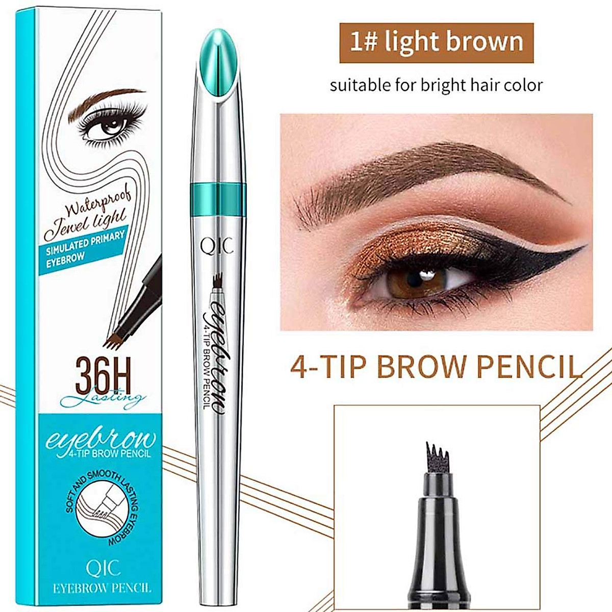 Eyret Liquid Eyebrow Pencil Natural Waterproof Eyebrow Pen Long-Lasting Eyebrow Microblading Pen Makeup Costume for Women and Girls