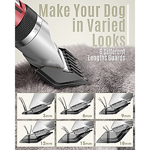 oneisall Dog Shaver Clippers Low Noise Rechargeable Cordless Electric Quiet Hair Clippers Set for Dogs Cats Pets