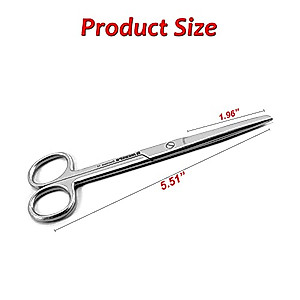 MEDSPO Professional Dental Medical Scissors | Trimming Cutting Nursing Stitch Suture Veterinary | Tissue Instruments Tools (Dressing Scissors Medium)