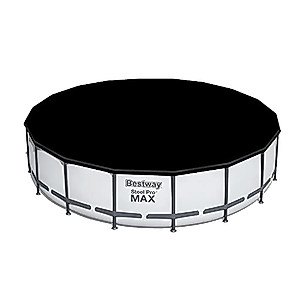 Bestway Steel Pro MAX 18 Foot x 48 Inch Round Metal Frame Above Ground Outdoor Swimming Pool Set with 1,000 Filter Pump, Ladder, and Cover