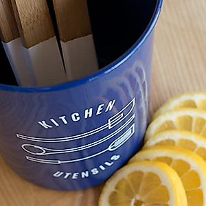Now Designs Powder-Coated Steel Utensil Crock, Navy
