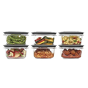 Rubbermaid Premier Food Storage Container, 5 Cup, 6-Pack, Grey
