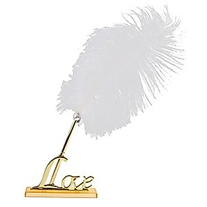 ifundom Love Holder, Pen Signing Pen with Metal Love Holder for Wedding Color Gold (Gold)