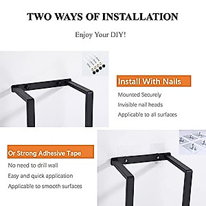 2022 Towel Rack for Bathroom, Bath Towels Storage Holder Wall Mounted, Modern Rolled Folded Towels Organizer, Bathroom Organization, Stainless Steel Metal Washcloths Towels Vertical Shelf (Black)