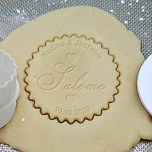 Personalized Cookie Stamp with Name,Custom Baby Baptism Shower Cookie Stamps Cutters for Baking Fondant Embosser Cupcake Topper Biscuit Sugar Paste Cakes Decora