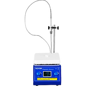 VEVOR Magnetic Stirrer Hot Plate, 5000ml Capacity 320°C/608°F Max Temp Ceramic Coated Lab Stirrer 200-2000RPM Digital Magnetic Stirrer with Support Stand, Temp Probe Sensor and Stirring Bar