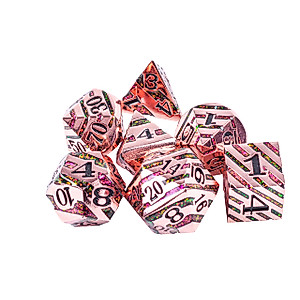 Copper Vein of Magic DND Metal Dice Set for Dungeons and Dragons Gifts, D&D, D and D, Pathfinder, Accessories, D20, Polyhedral, Resin Dice, Metal, Dice Tray, Tower, Bag, Box