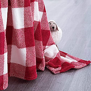 Topfinel Buffalo Plaid Throws Blanket,60 * 80 inch for Adult and Kids, Lightweight, Red and White Gingham Soft Throw Blanket for Couch, Bed, Sofa Luxurious Warm and Cozy for All Seasons