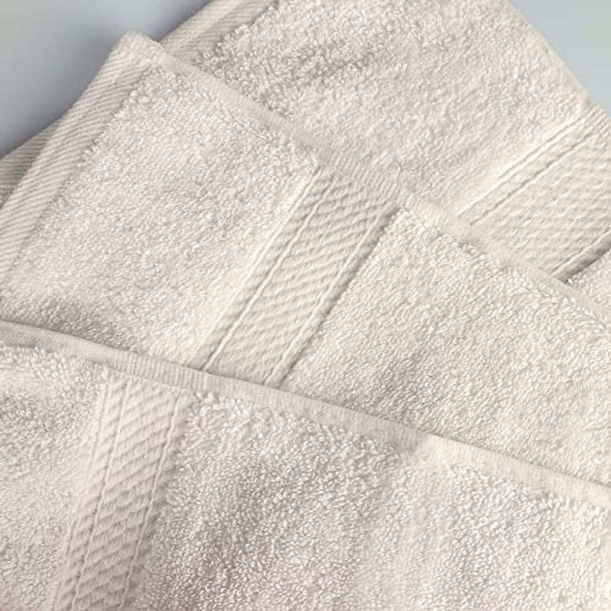 SUPERIOR Solid Egyptian Cotton Face Towel Set, 13" x 13", Cream, 6-Pieces