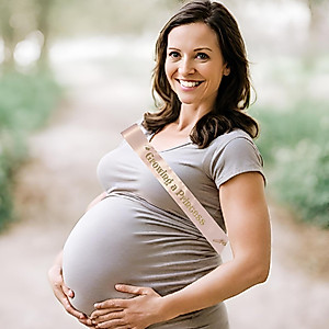 Growing a Princess Baby Shower Sash for Mom Mommy to Be to wear at Sprinkle It's a Girl comes with a Rhinestone Pin