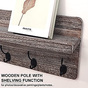 fuqing 29.5'' Wide Coat Rack Wall Mount with Shelf, Hallway Shelf with 12 Coat Hooks, Coat Hangers for Wall, Peg Rack, Mail and Key Holder, Entryway Decor, Housewarming Gift, Weathered