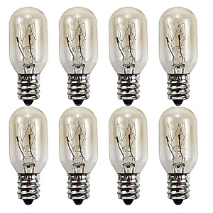 Lxcom Lighting T20 Incandescent Bulbs Salt Rock Lamp Bulb 15W Microwave Oven Light Bulbs 110V Stoven Bulbs E12 Base Appliance Lamp Warm White Kitchen Aid Oven Light Bulb, 8 Pack