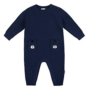 Gerber Baby Boys' Sweater Knit Romper Jumpsuit, Blue Dog, 12 Months