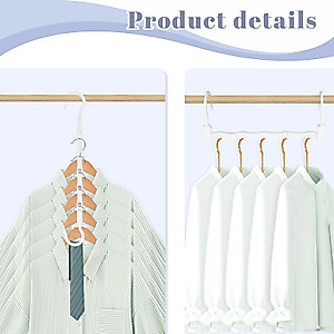 MCPINKY 10PCS Space Saving Hangers, Magic Hangers 5 Holes Sturdy Cascading Hangers Closet Organizers and Storage for College Dorm Room White