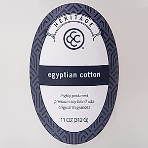 Colonial Candle Egyptian Cotton Scented Jar Candle, Heritage Collection, White, 2 Wick, 11 oz