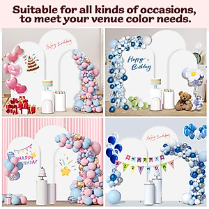 Dovnis Set of 3 Wedding Arch Cover, 7.2ft, 6.6ft, 6ft White Spandex Arch Covers Stretchy Backdrop, Round Top Chiara Backdrop Cover for Wedding Birthday Party Baby Shower Banquet Decoration[White]