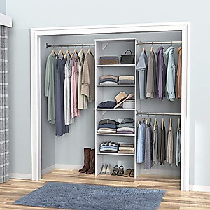 ClosetMaid 4561 Modular Closet Storage Stackable Unit with 4-Drawers, White & SuiteSymphony Starter Tower Kit, 25', Pure White