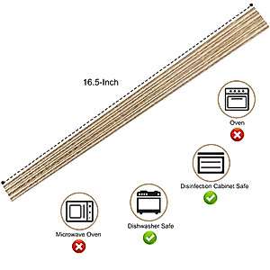 2 Pairs Classic 16.5 Inches Wooden Chopsticks Extra Long Splashproof for Frying Hotpot Cooking Noodles, Premium Natural Wenge Wood Chopsticks Gift Set Dishwasher Safe Reusable Heatproof Oilproof