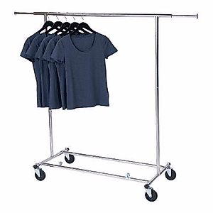SSWBasics Chrome Single-Rail Collapsible Salesman Clothing Rack