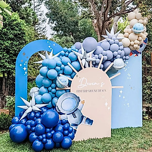 AJOYEGG Dusty Blue Balloons Garland Arch Kit, 100 PCS 18inch 12inch 5inch Slate Blue Balloons Latex Party Balloons, Gray Blue Helium Balloons for Baby Shower Wedding Birthday Engagements Supplies