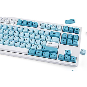 TOKEY PBT keycap Cherry Profile 142 Key Dye Sublimation ANSI Layout Keycap for Mechanical Gaming Keyboard Gateron Kailh Cherry MX Switches (Iceberg English)
