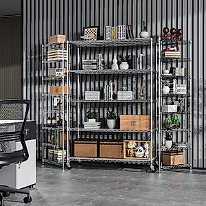 Ufurpie 5 Tier Wire Shelving Unit 7500lbs Capacity NSF Metal Shelf, Heavy Duty Adjustable Shelf Liners Storage Rack for Commercial Grade Utility Steel Rolling Shelving, 82" H X 60" L X 24" D