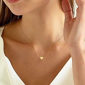 Foxgirl Gold Heart Necklaces for Women, Simple Small Heart Pendant Necklace Dainty 14k Gold Necklace for Women Jewelry for Women Gifts