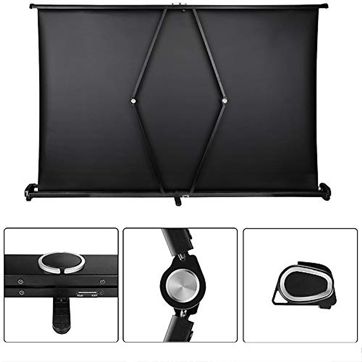 XIONGGG Portable Projector Screen, 50 Inch Diagonal Projection HD 16:9 Projection Pull Up for Indoor Outdoor