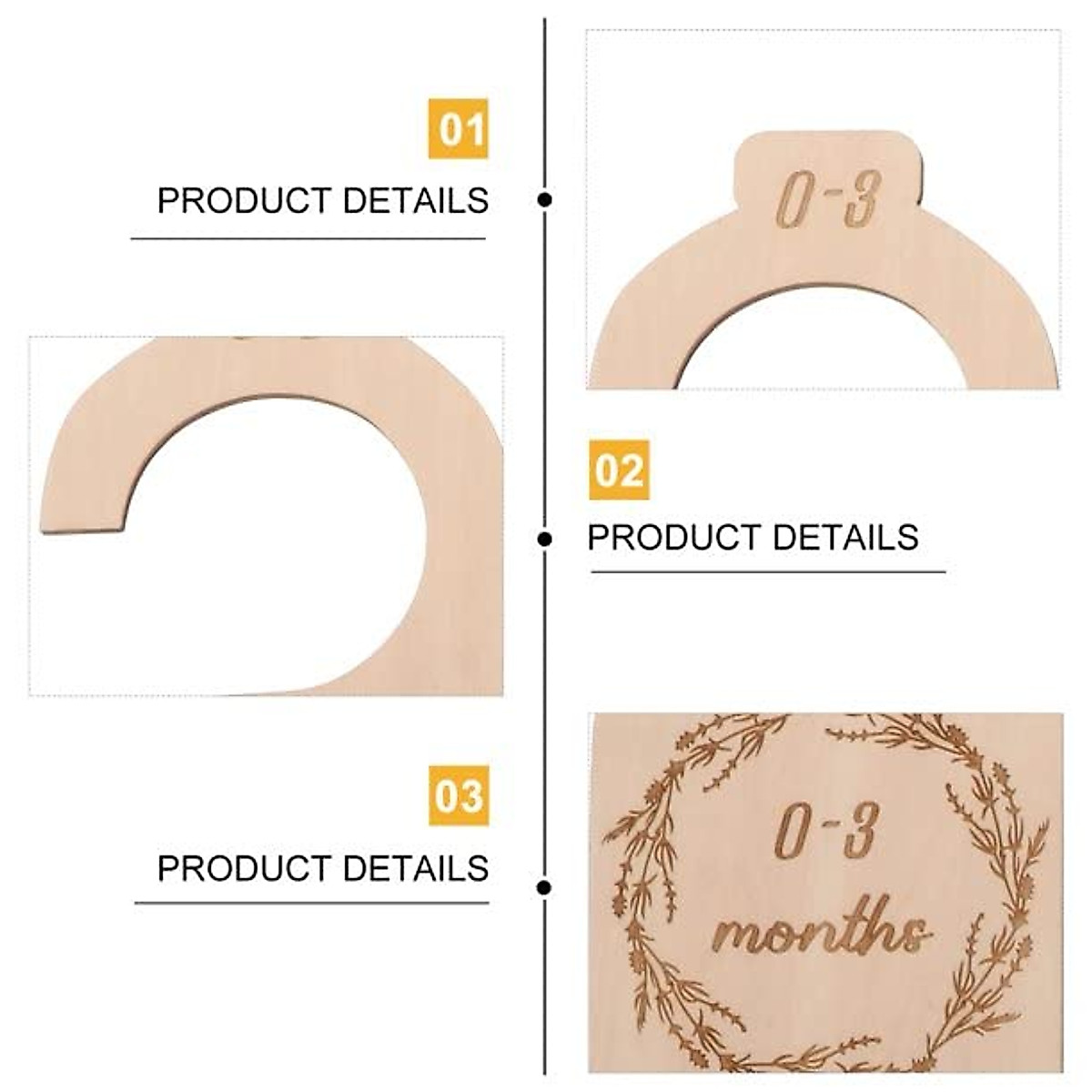 (7 Pieces) Baby Closet Dividers, Adventure Baby Closet Dividers By Month, Nursery Closet Organizer Wooden Newborn Wardrobe Divider Kids Clothes Divider to Arrange，from Newborn to 24 Month
